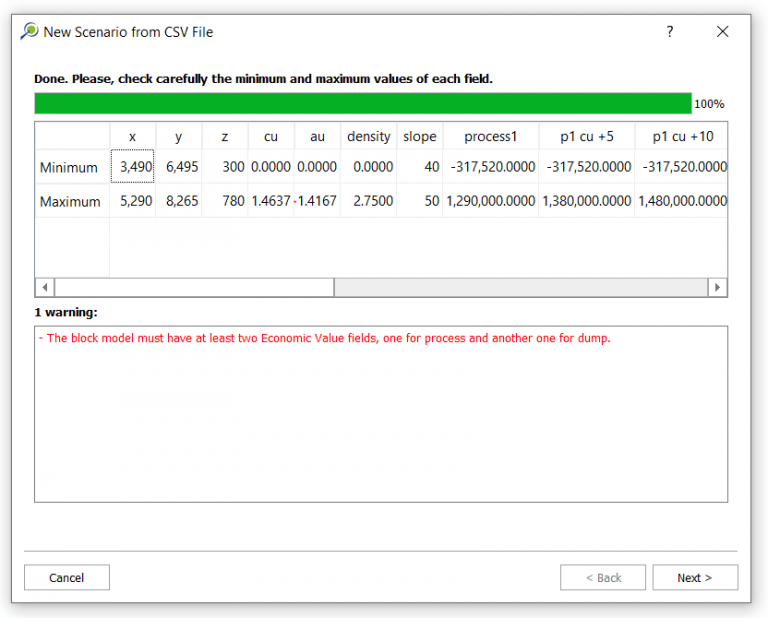 Importing the block model - MiningMath