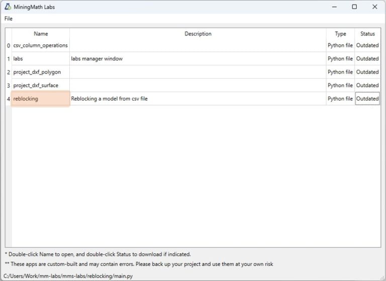 Reblocking - MiningMath